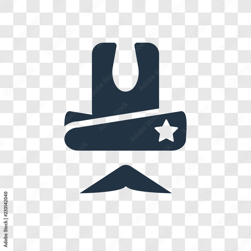 Cowboy vector icon isolated on transparent background, Cowboy ...