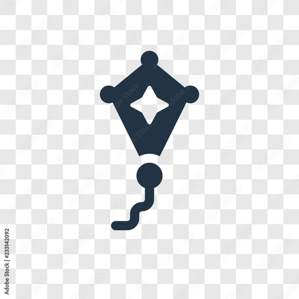Kite vector icon isolated on transparent background, Kite transparency ...