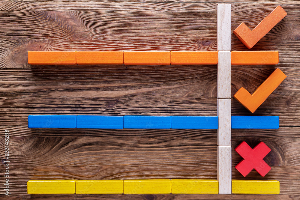 Yes No checklist, questionnaire. To do list with check mark. Stock ...