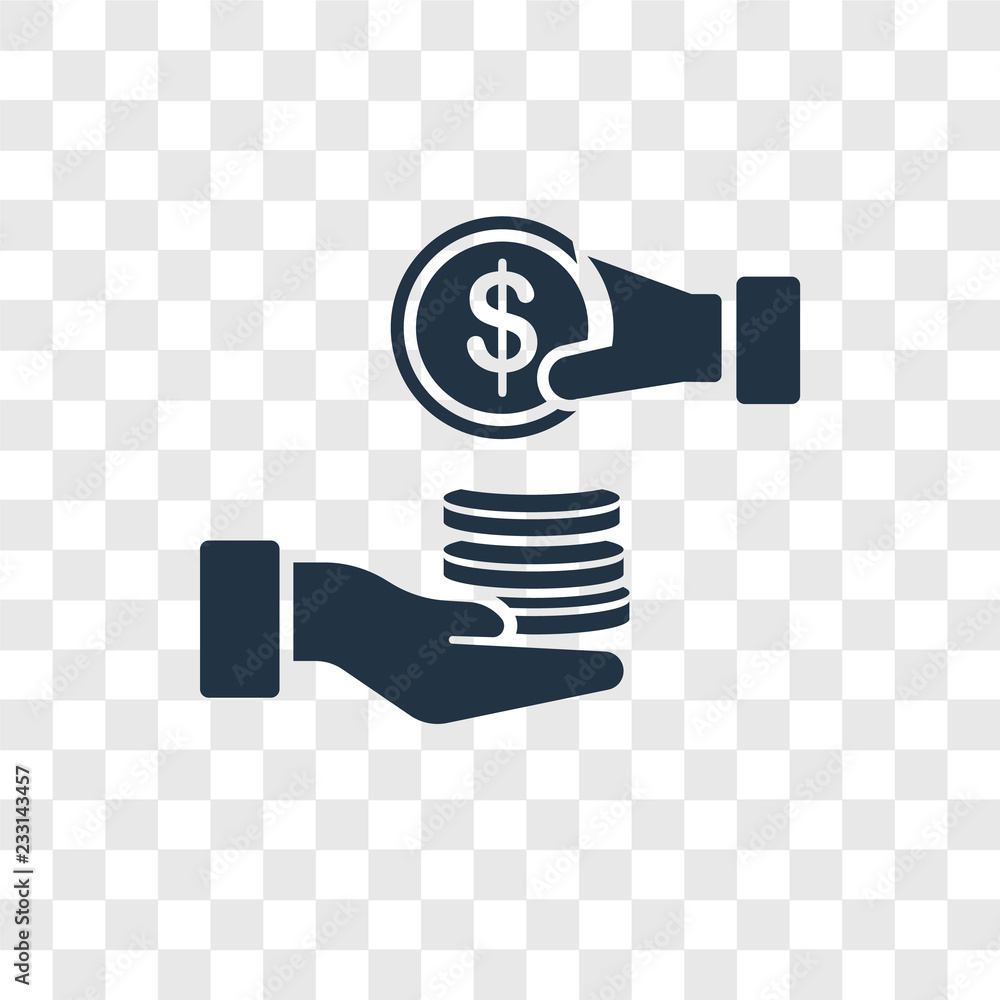 Pay vector icon isolated on transparent background, Pay transparency ...