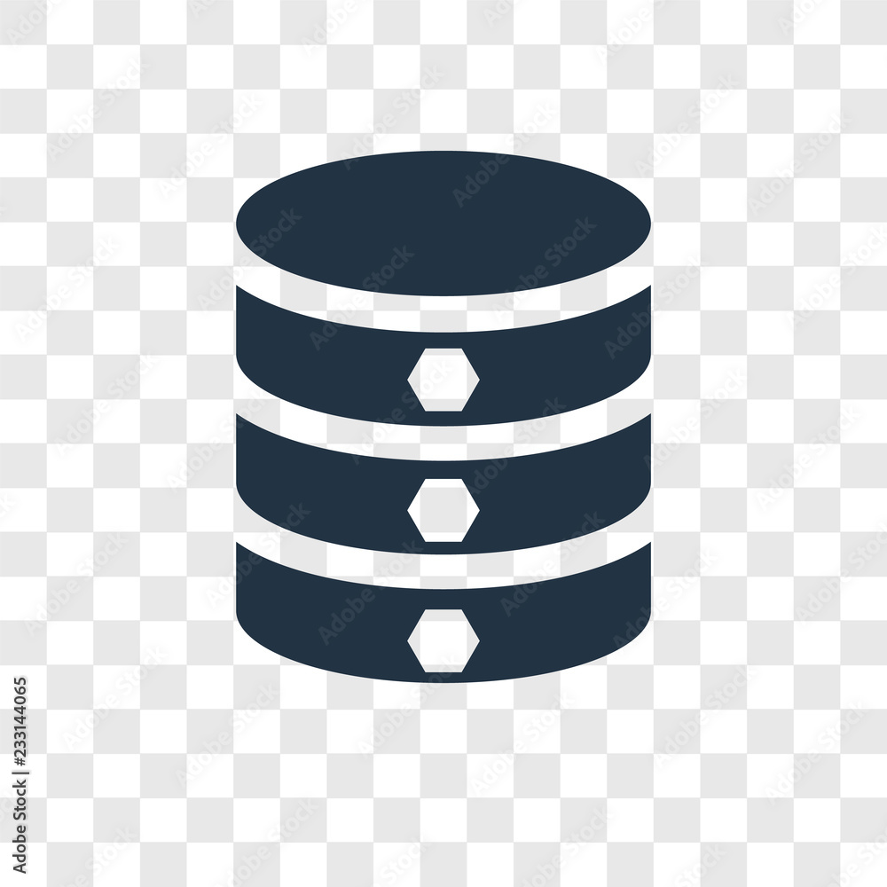 Database vector icon isolated on transparent background, Database ...