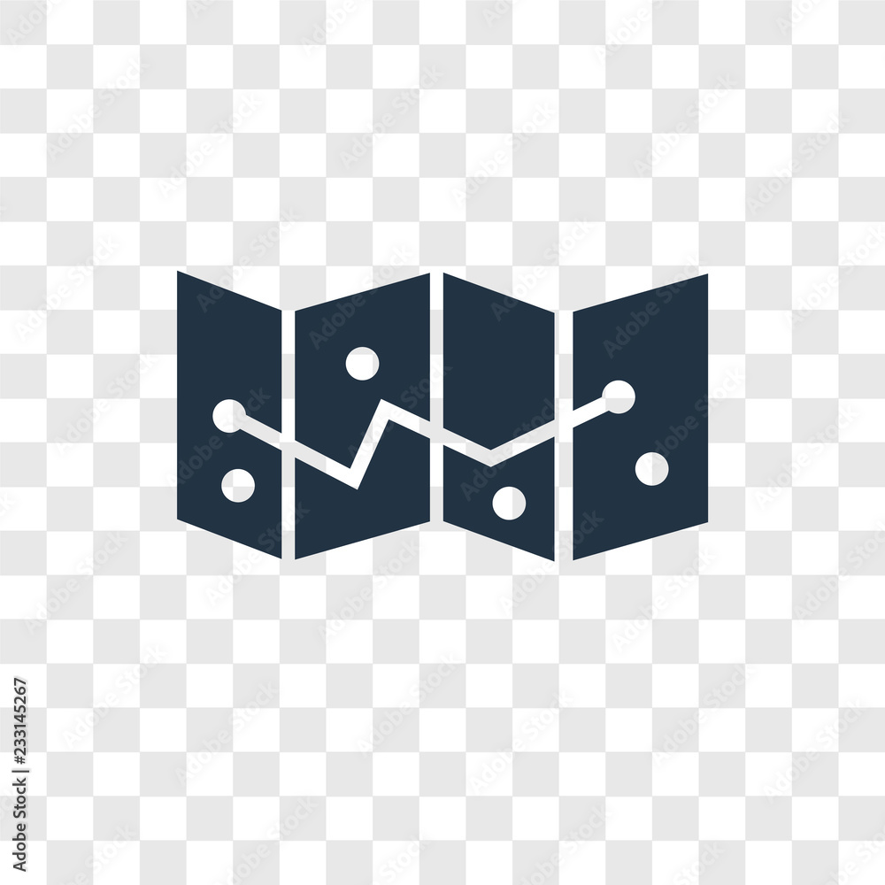 Treasure Map vector icon isolated on transparent background, Treasure ...