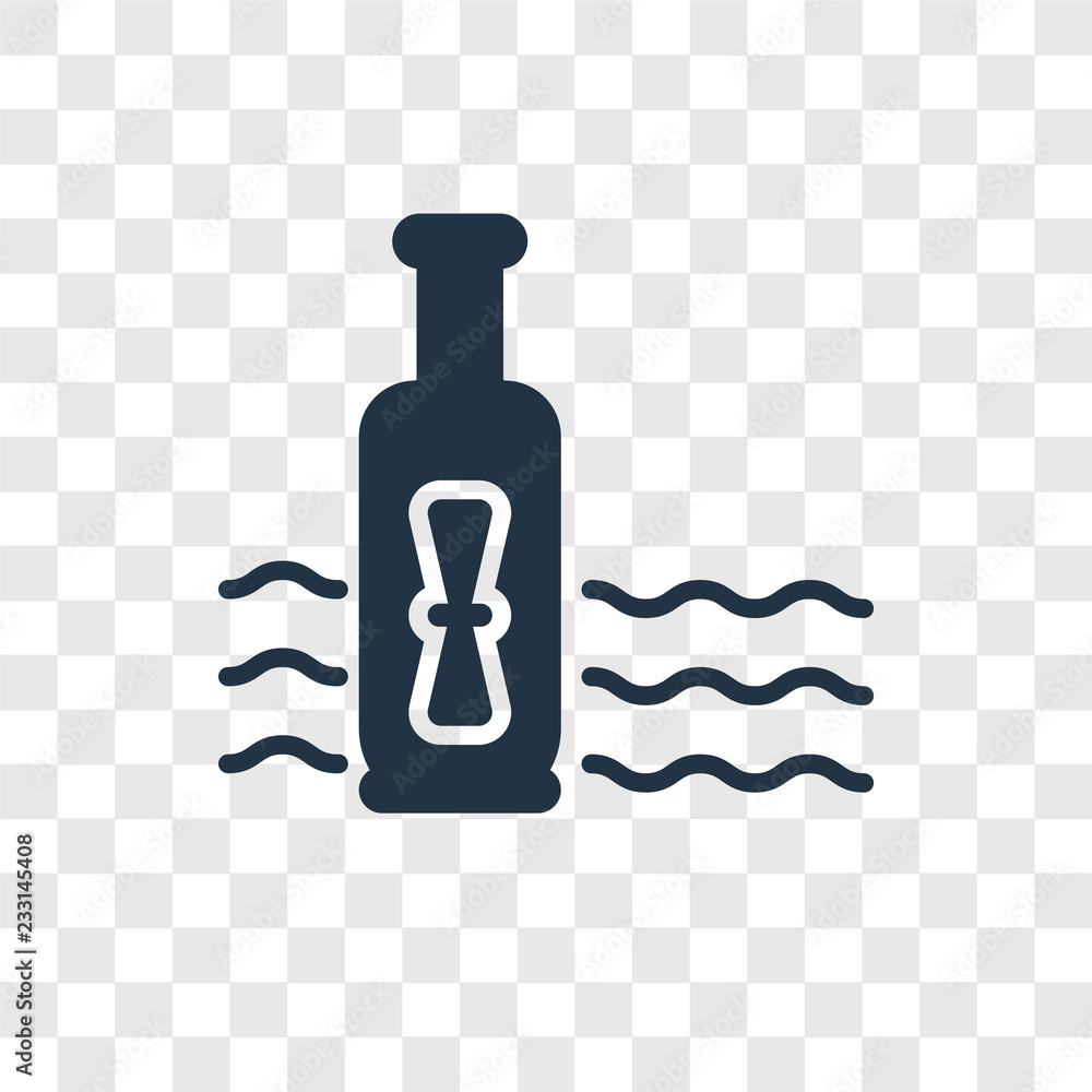 Message In a Bottle vector icon isolated on transparent background ...