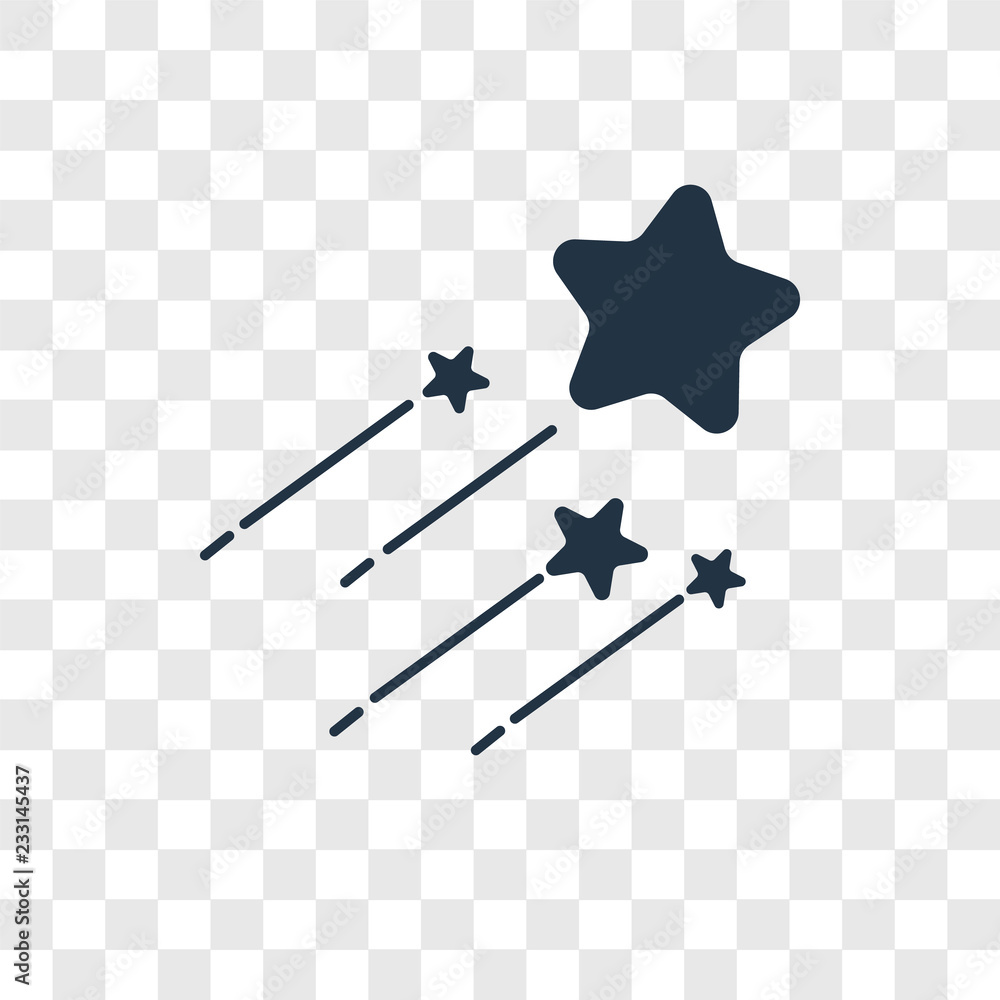 Shooting star vector icon isolated on transparent background, Shooting ...