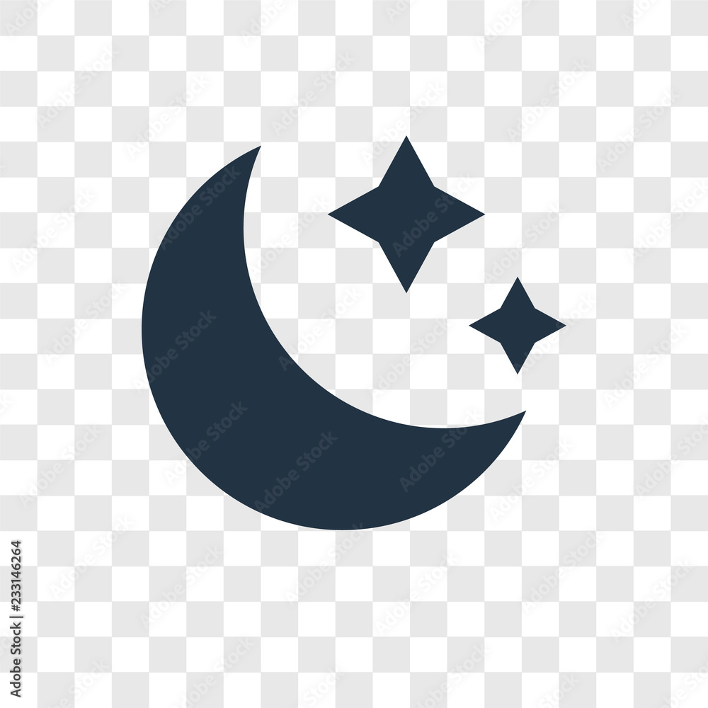 Moon vector icon isolated on transparent background, Moon transparency ...