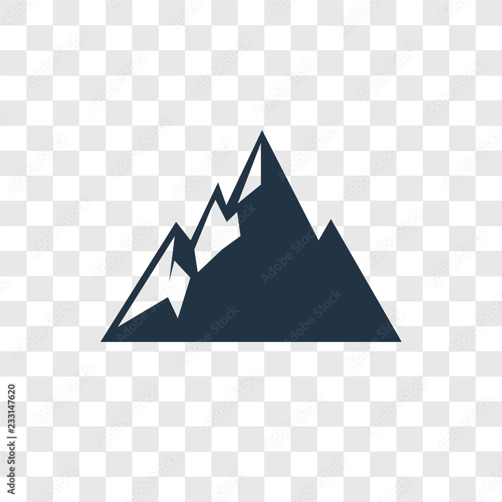 Mountain vector icon isolated on transparent background, Mountain ...