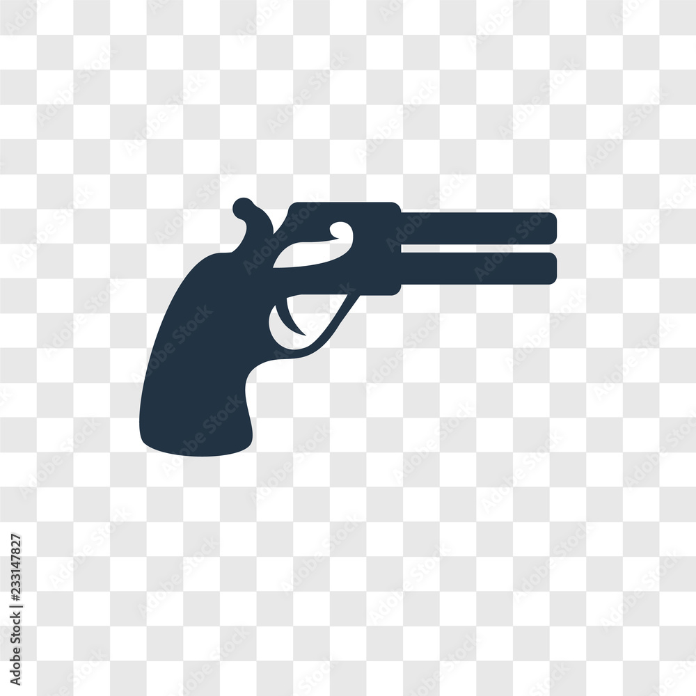 Gun vector icon isolated on transparent background, Gun transparency ...