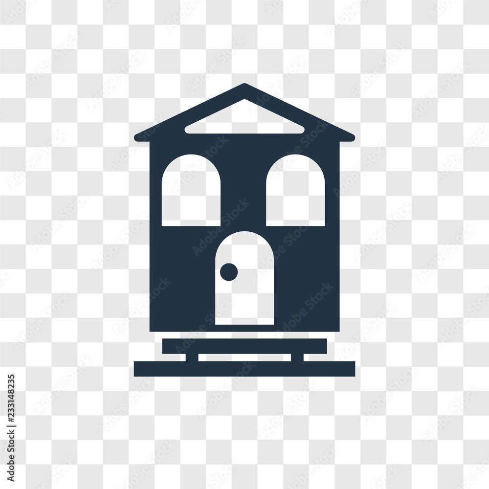 Chalet vector icon isolated on transparent background, Chalet ...