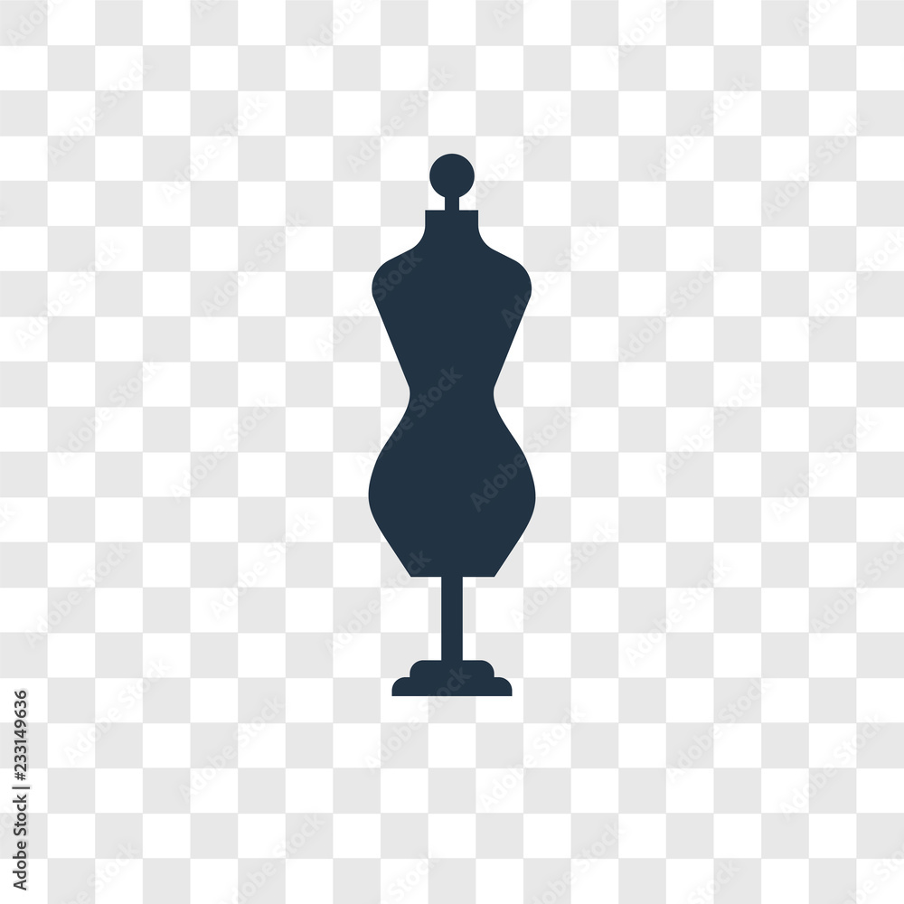 Couture mannequin vector icon isolated on transparent background ...