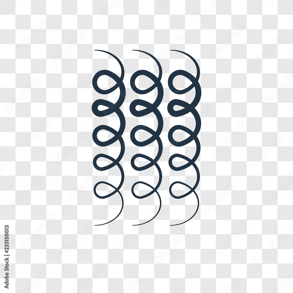 Curling hair vector icon isolated on transparent background, Curling ...