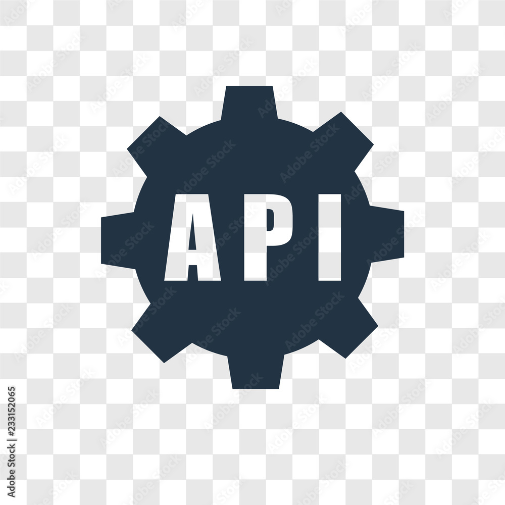 Api vector icon isolated on transparent background, Api transparency ...