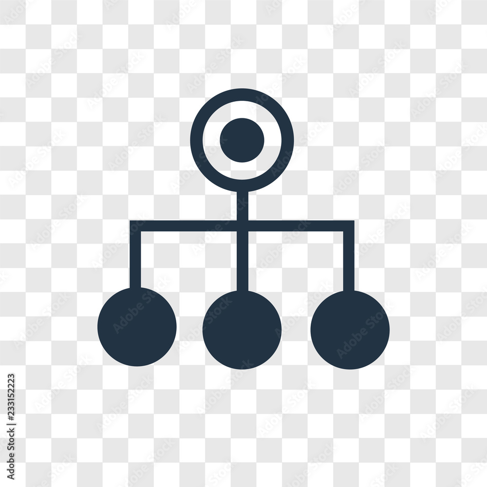 Hierarchical structure vector icon isolated on transparent background ...