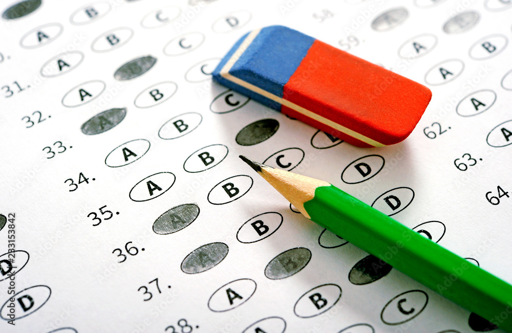 Test score sheet with answers Stock Photo | Adobe Stock