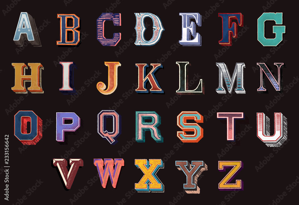 English alphabet letter A to Z icon isolated Stock Vector | Adobe Stock