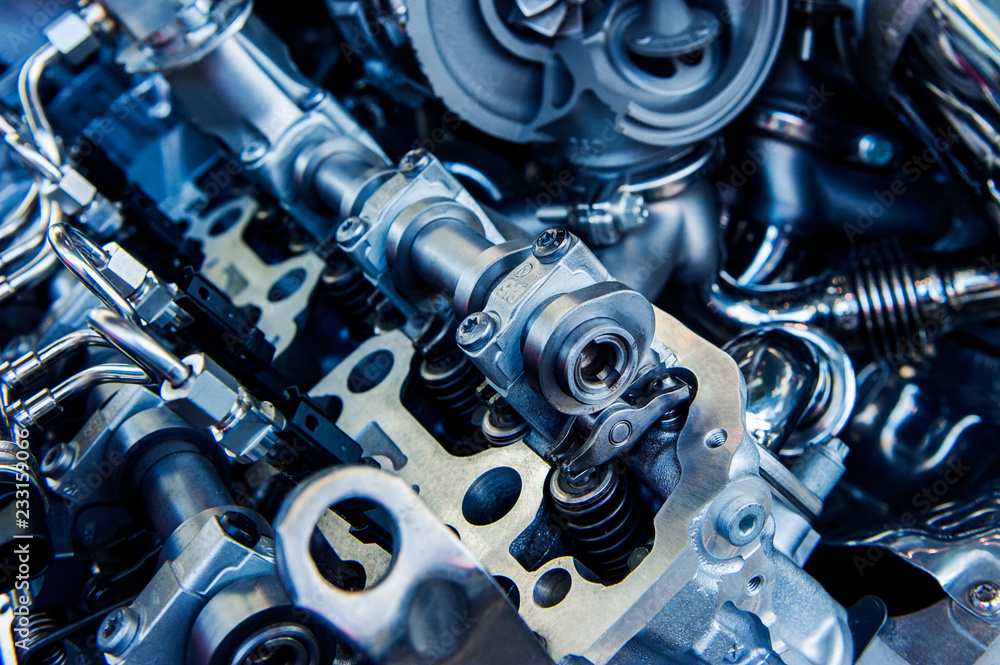 The powerful engine of a car. Internal design of engine. Car engine ... The powerful engine of a car. Internal design of engine. Car engine ...