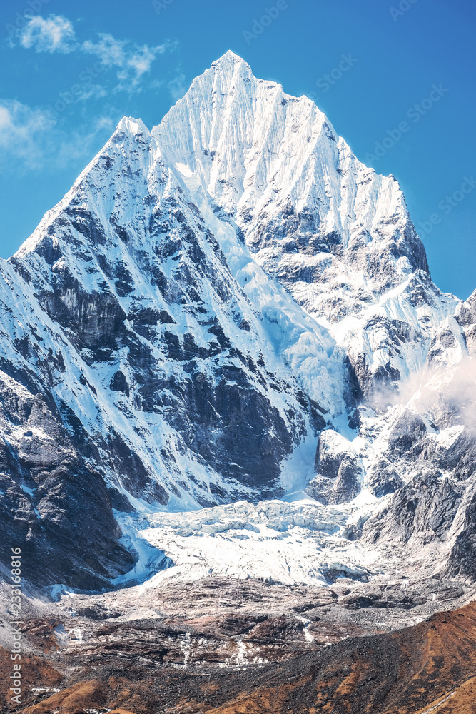 Mountain peak Everest. Highest mountain in the world. National Park ...