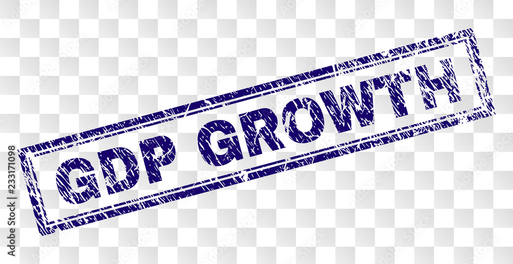 GDP GROWTH stamp seal print with rubber print style and double framed ...