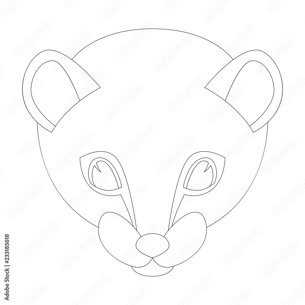cartoon weasel face vector illustration lining draw Stock Vector ...