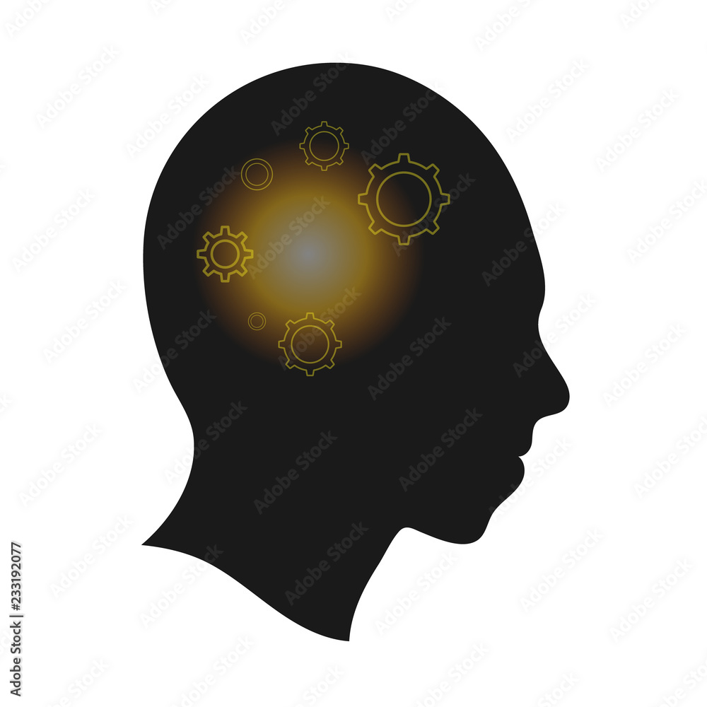 Silhouette of a Thinking Person. Vector. Stock Vector | Adobe Stock