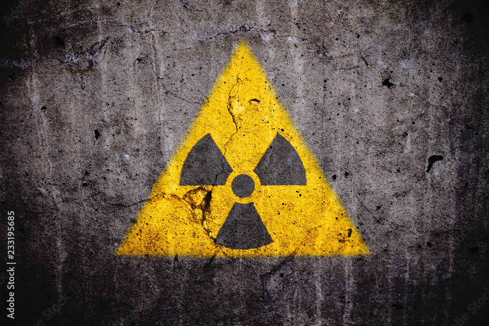 Radioactive (atomic nuclear ionizing radiation) danger warning symbol ...