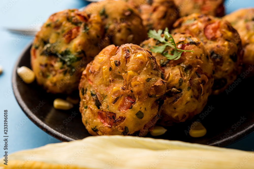 Crispy Corn Tikki, pakora/pakoda or pattice also known as cutlet ...