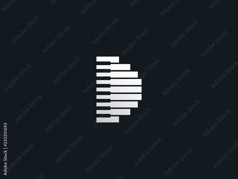 D letter music logo design Stock Vector | Adobe Stock