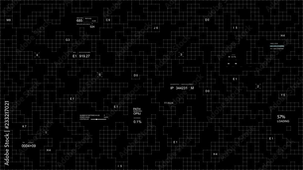 PNG Alpha.Grid with HUD code text elements.Technological pattern.Good ...