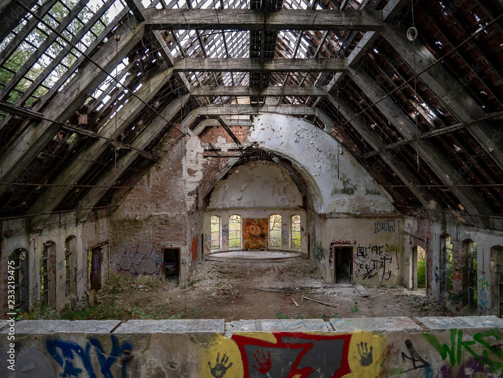 Abandoned church in old British military barracks in Werl, Germany ...