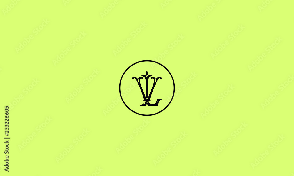 LETTER L AND V SIGNATURE LOGO WITH CIRCLE FRAME FOR LOGO DESIGN OR letter-l-and-v-signature-logo-with-circle-frame-for-logo-design-or