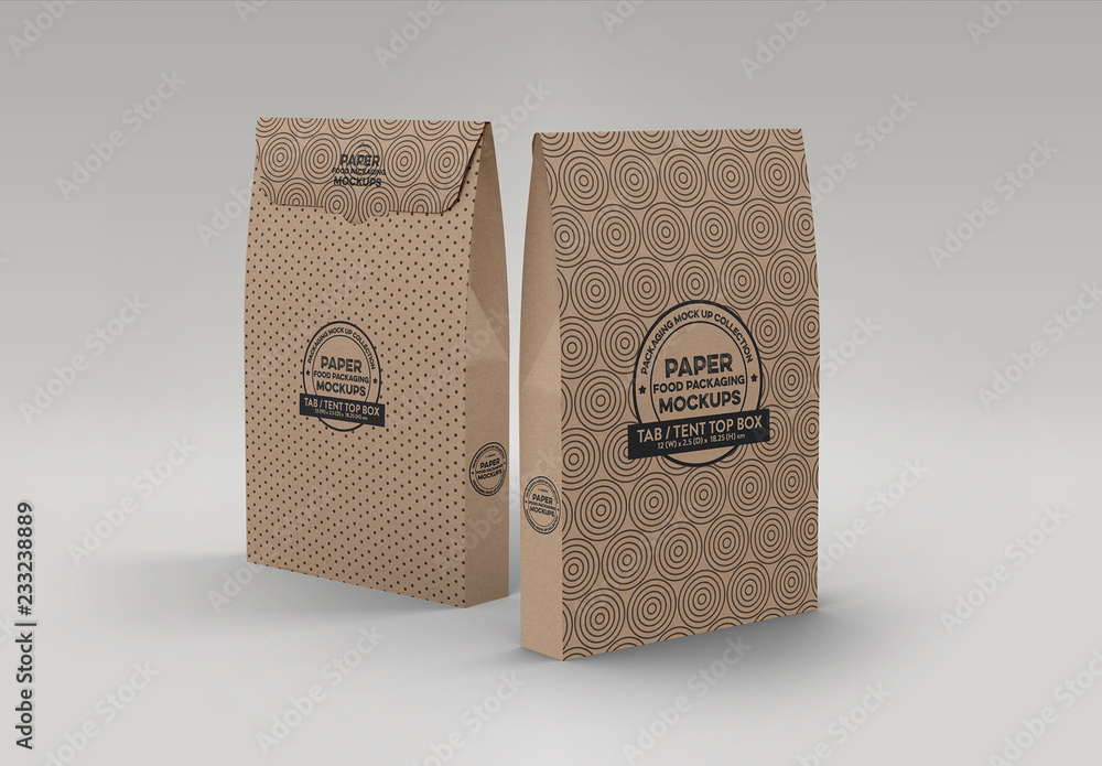 Two Paper Tent Top Boxes Mockup Stock Template | Adobe Stock