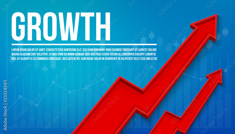 Creative vector illustration 3d arrow financial growth, graphic grow ...