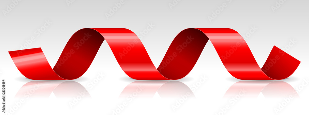 Red ribbon streamer Stock Vector | Adobe Stock