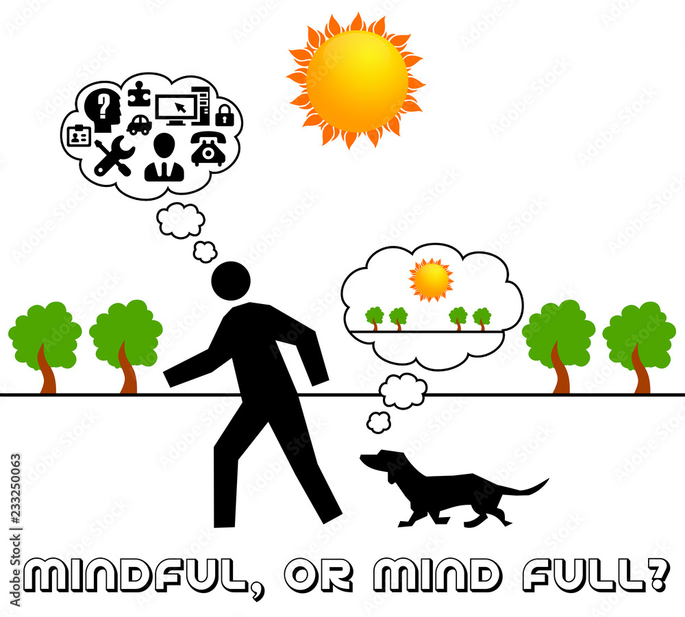 mindful or mind full Stock Illustration | Adobe Stock