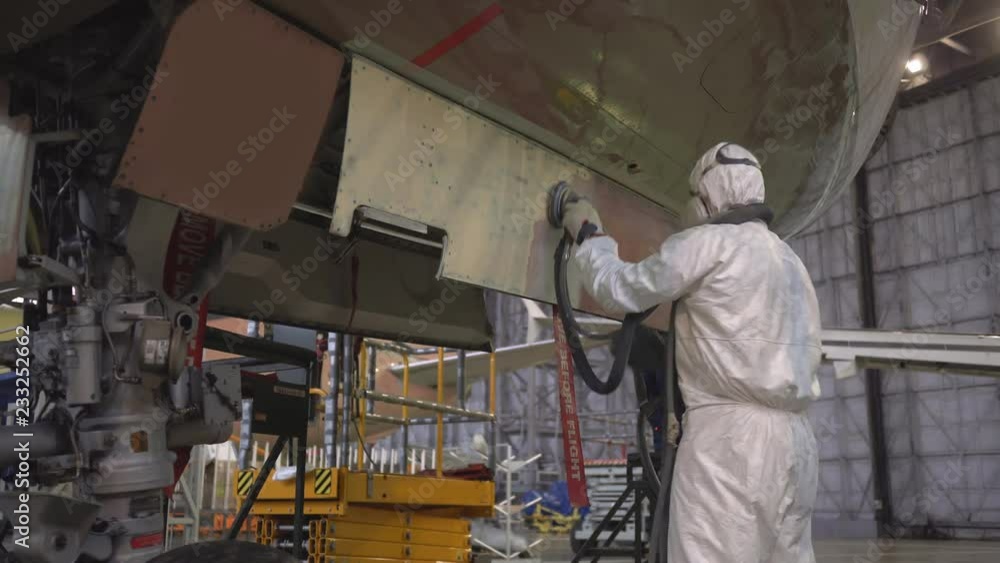 Repair of the aircraft fuselage. The color of the fuselage of the ...