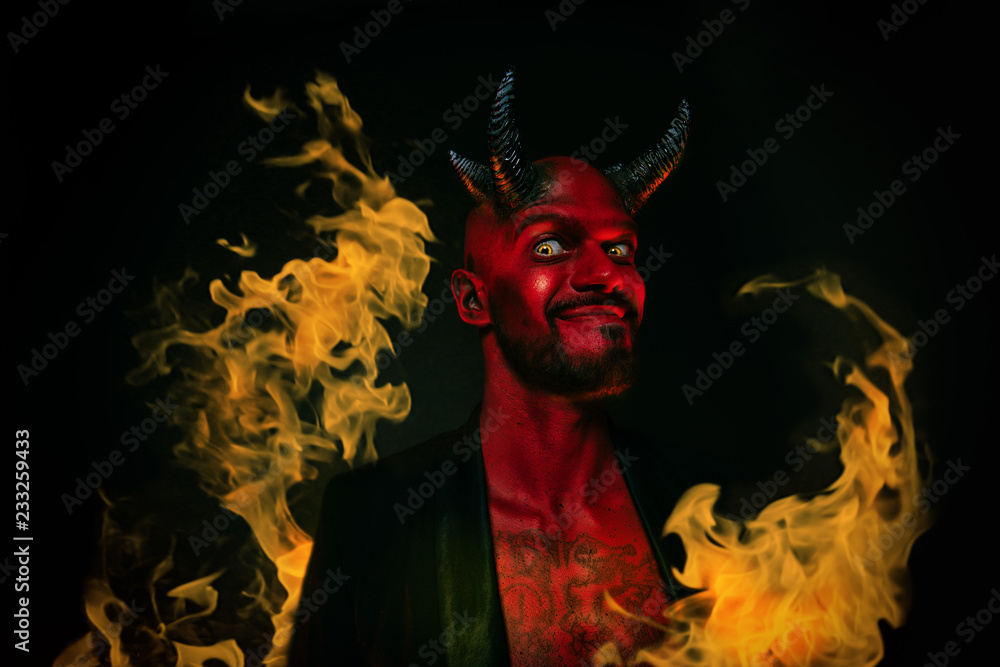 angry devil man Stock Photo | Adobe Stock