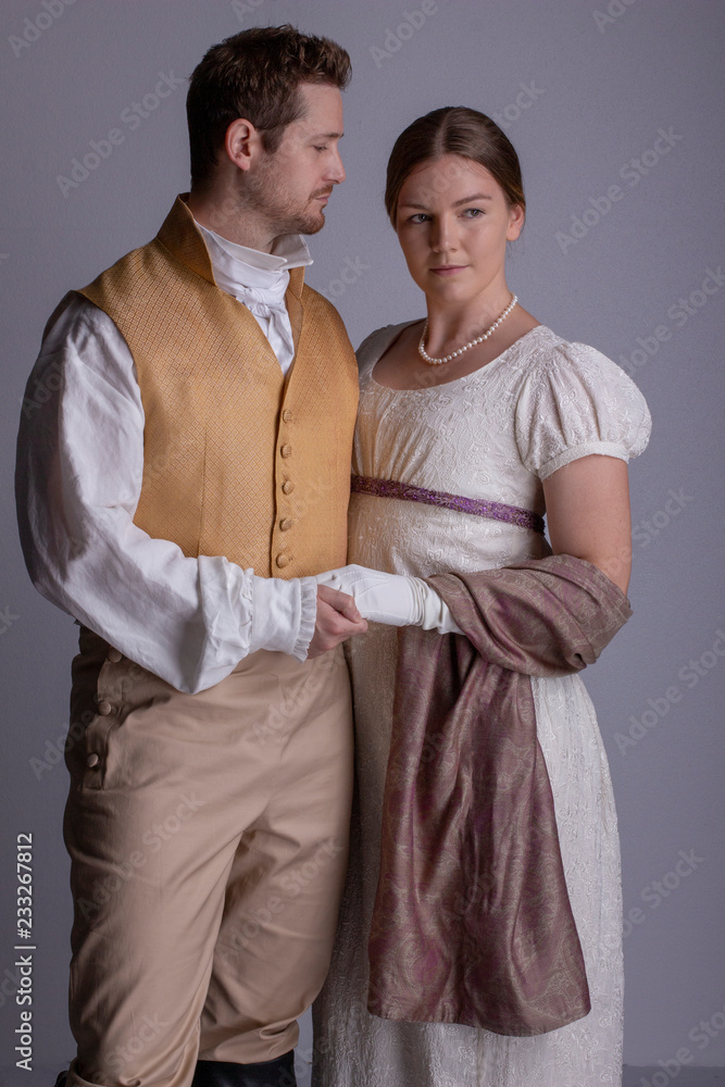 Regency couple in love Stock Photo | Adobe Stock