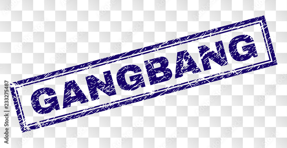 GANGBANG stamp seal print with rubber print style and double framed ...