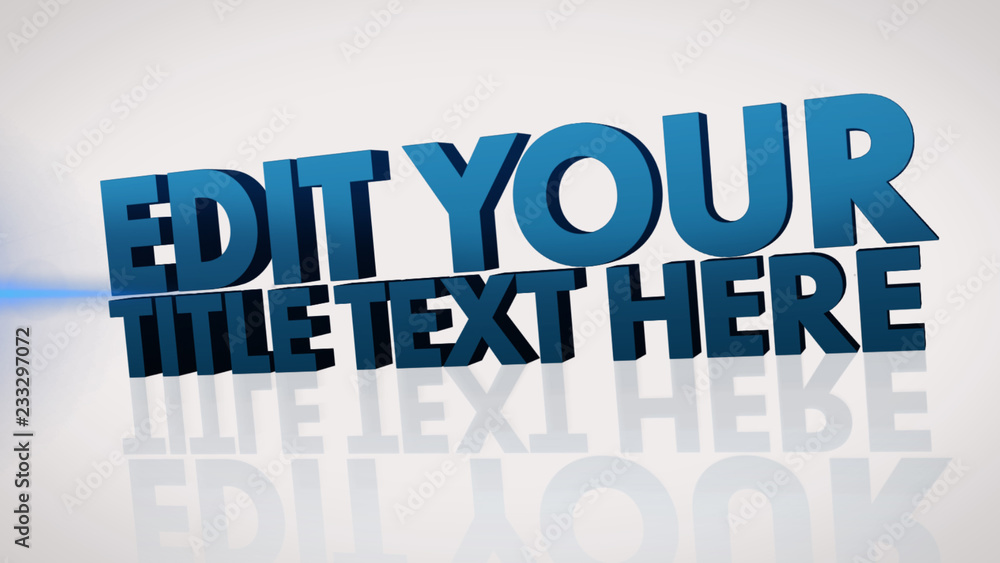 3D Text Title Stock Template | Adobe Stock