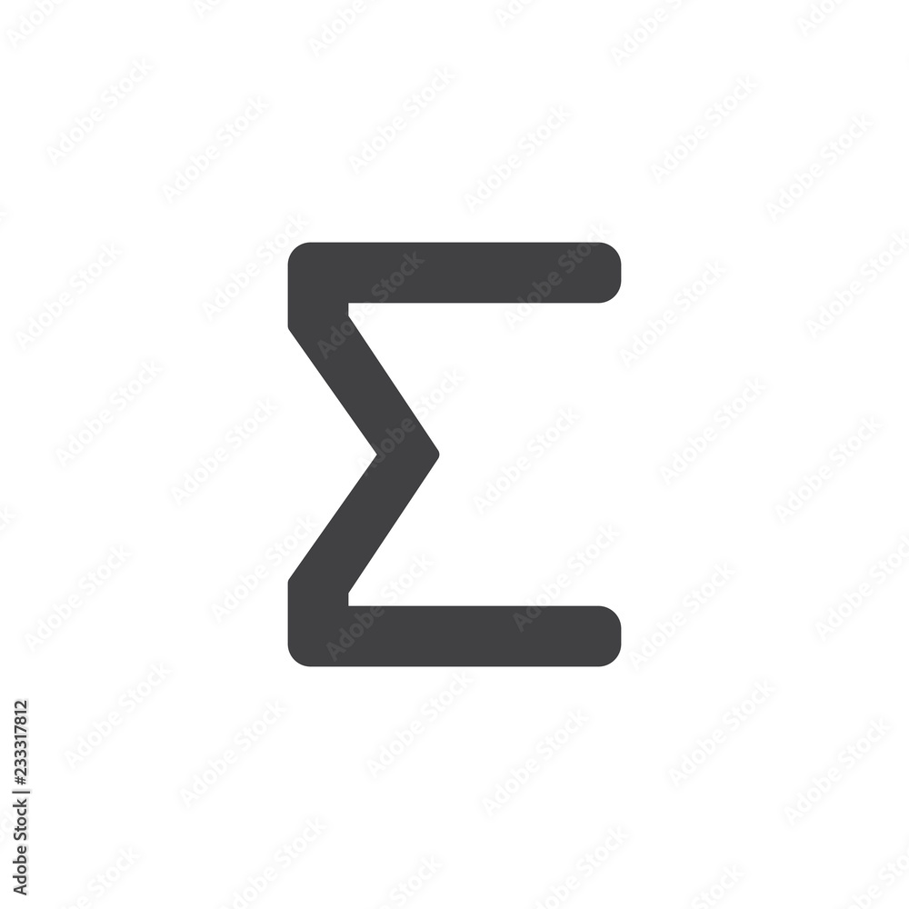 Sigma letter vector icon. filled flat sign for mobile concept and web ...