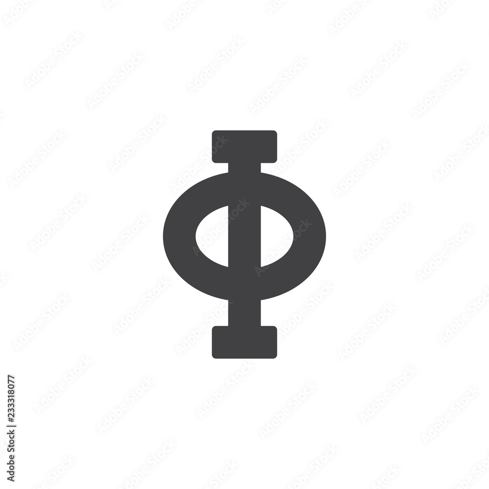 Phi letter vector icon. filled flat sign for mobile concept and web ...