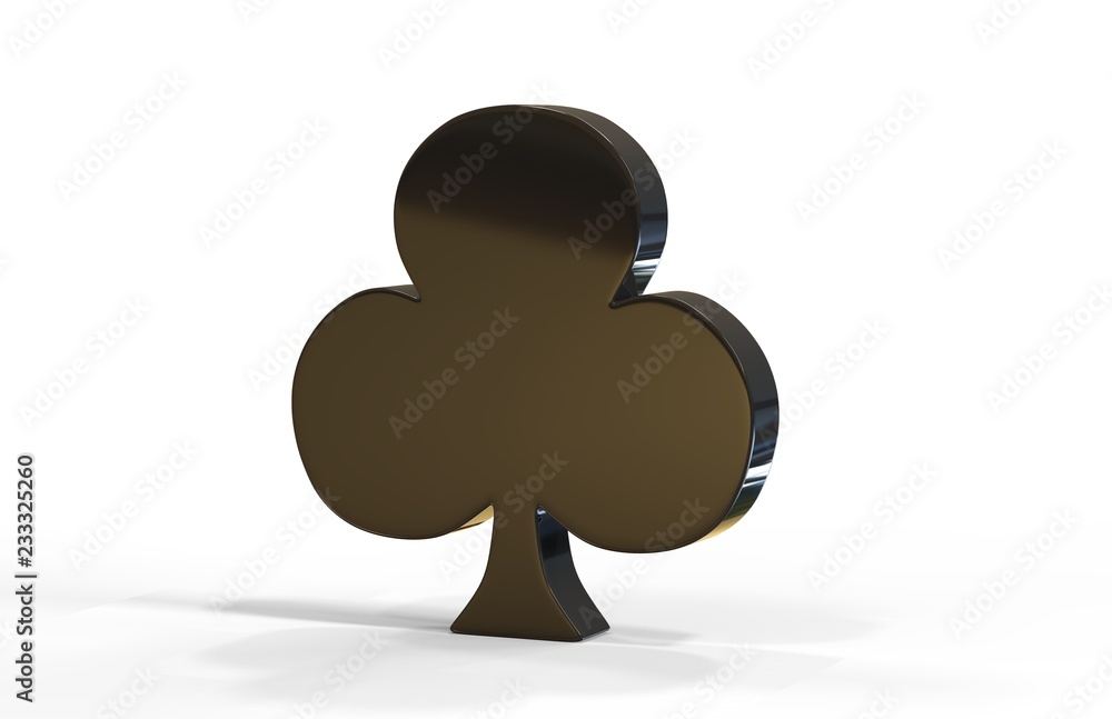 3D Shape of club on isolated white background, 3d illustration Stock ...
