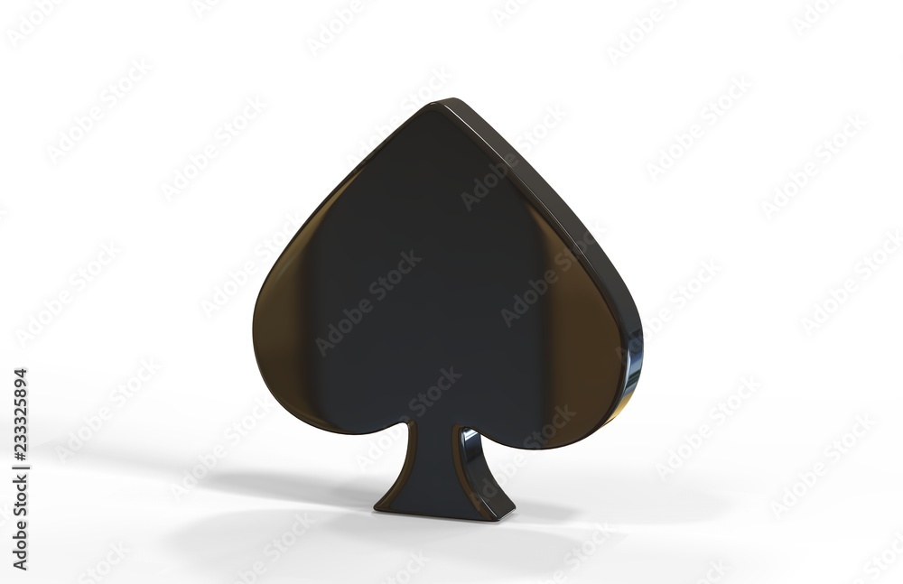 3D Shape of spade on isolated white background, 3d illustration Stock ...