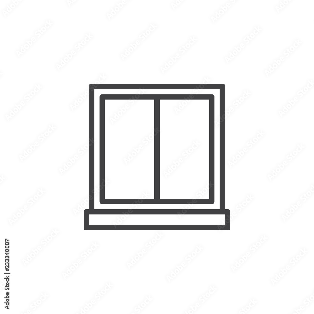 Window frame outline icon. linear style sign for mobile concept and web ...