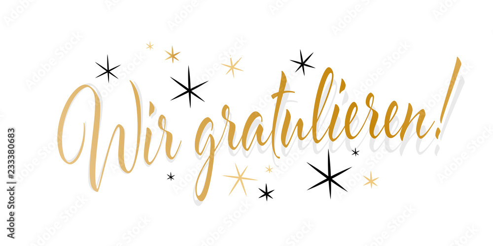Wir gratulieren ! Stock Vector | Adobe Stock