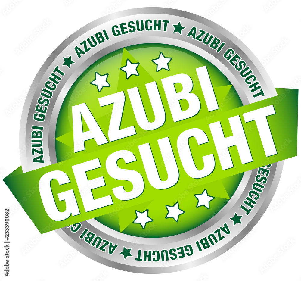 Button Banner "Azubi gesucht" grün/silber Stock-Vektorgrafik | Adobe Stock