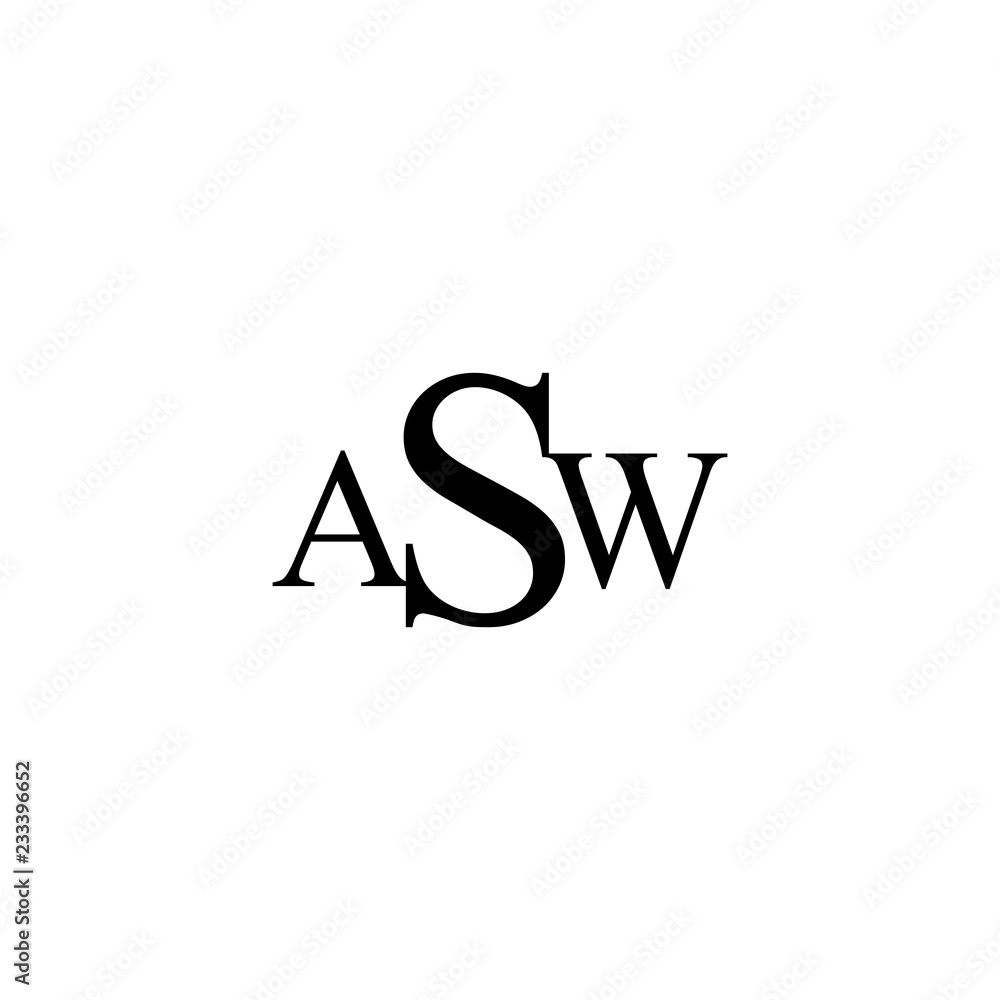 SW Initial Letter Logo Vector Stock Vector | Adobe Stock