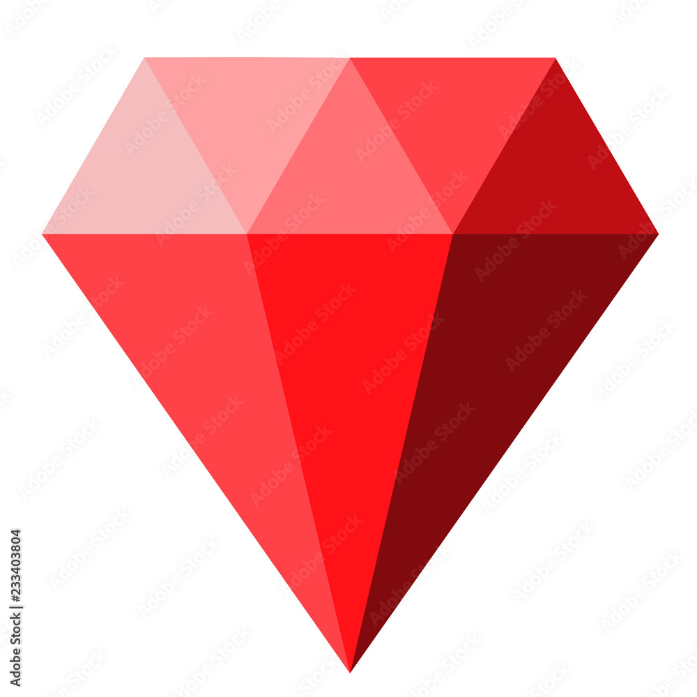 red diamond icon on white background. diamond sign. flat style. red ...