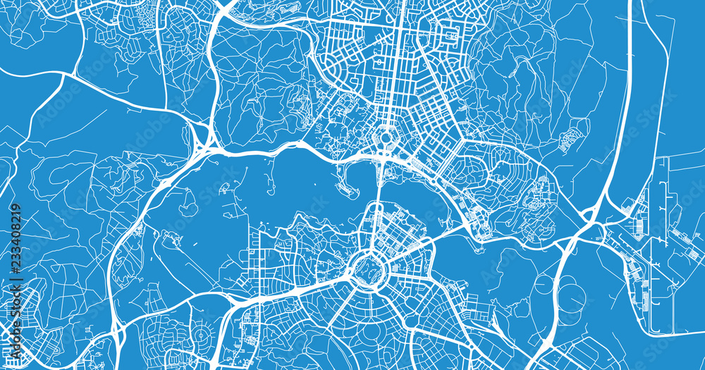 Urban vector city map of Canberra, Australia Stock Vector | Adobe Stock