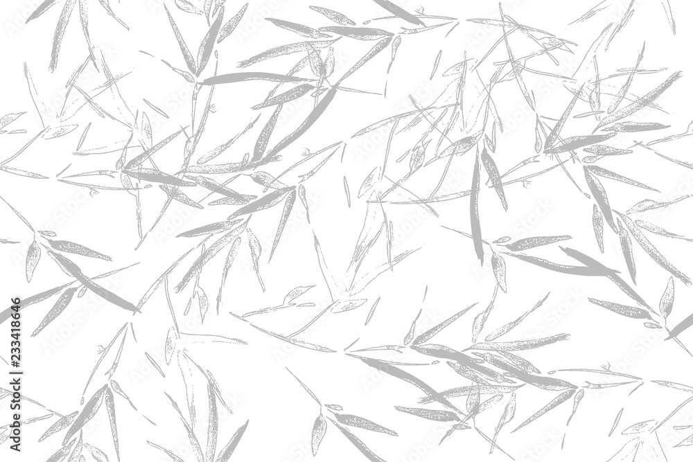 Seamless graphic hand drawn bamboo pattern Stock Vector | Adobe Stock