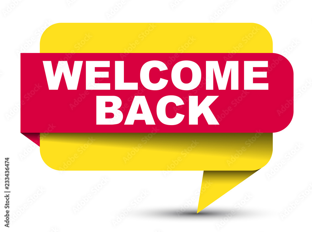 red vector banner welcome back Stock Vector | Adobe Stock
